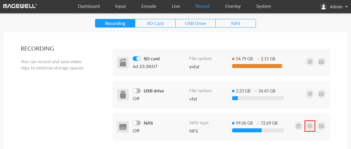 Recording Live Video to Files on Network Attached Storage with Magewell ...